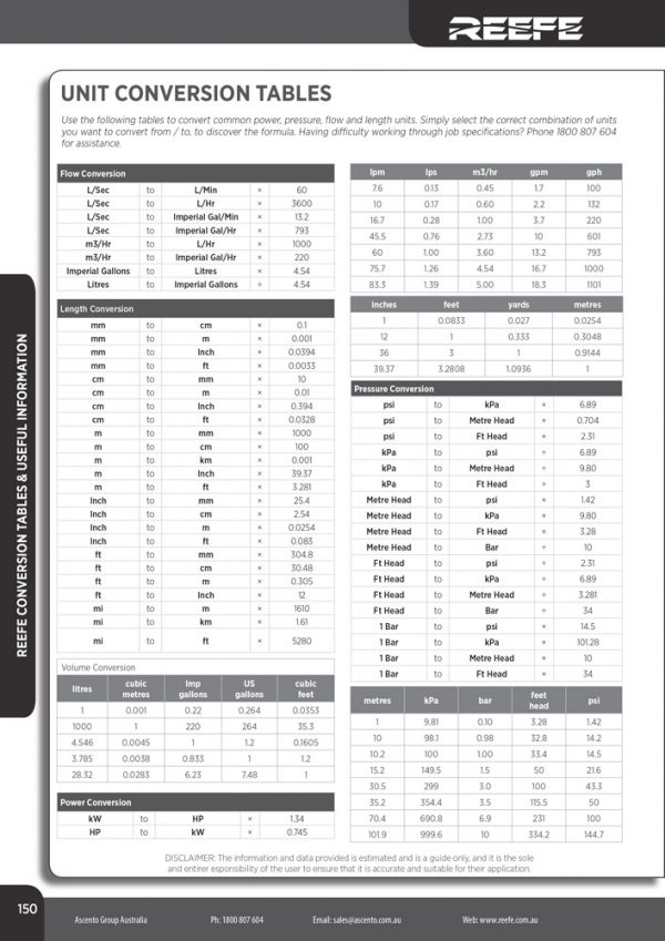 Plumbing products brochures and technical specifications